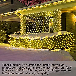 SANKUU 9.8ft X 6.6ft 200 LED Net Lights Outdoor Shrubs Lights Fairy String Lights LED Christmas Warm Bushes Lights for Holiday,Garden, Bedroom, Bush,Garden Outdoor Indoor Decoration (Warm White)