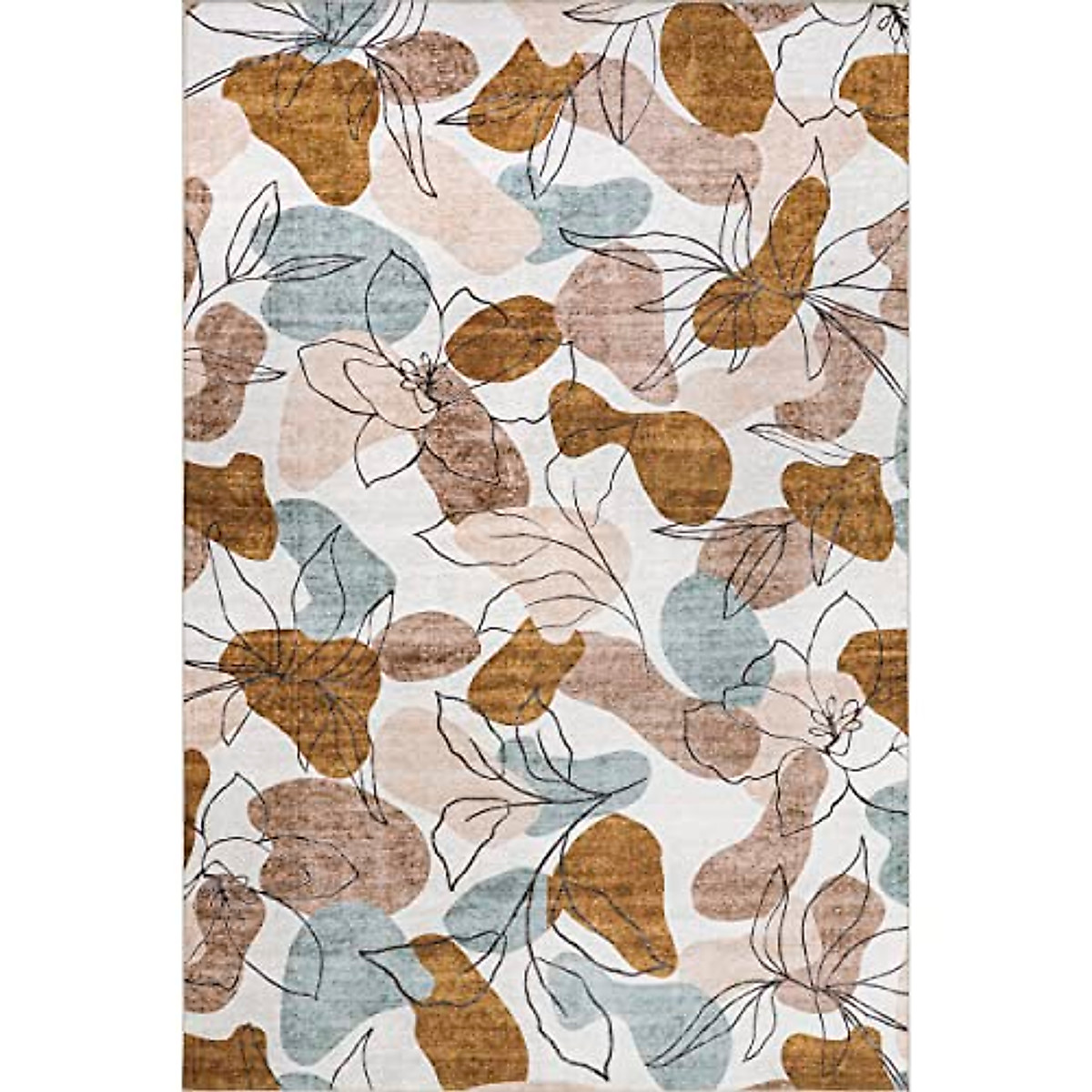 nuLOOM Deisy Abstract Floral Machine Washable Indoor/Outdoor Area Rug, 8' x 10', Multicolor