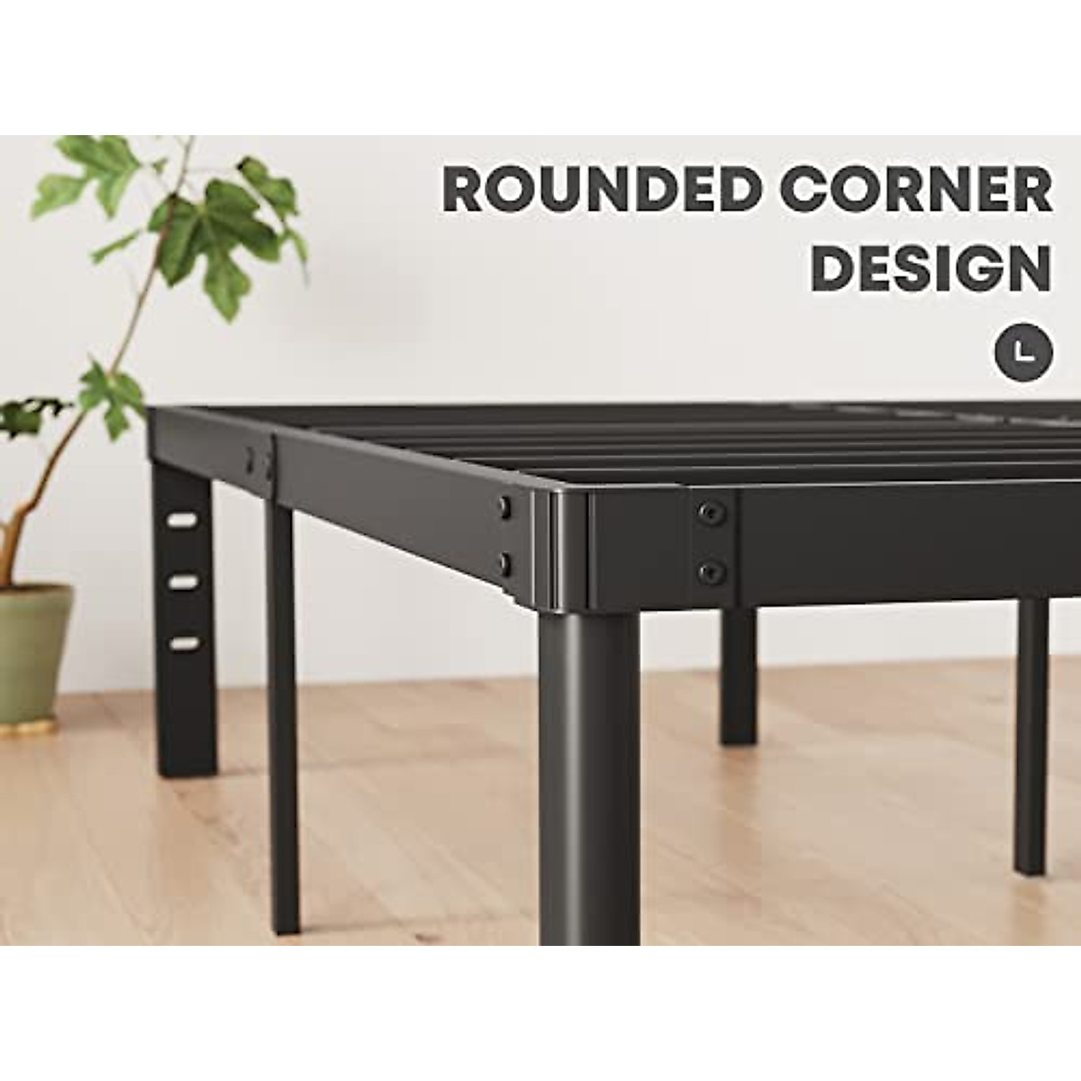 RLDVAY King-Bed-Frame, 12 Inch Metal-Bed-Frame-King, Heavy Duty Platform King Size Bed Frame No Box Spring Needed, Easy Assembly, Noise Free, Black