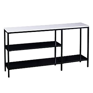SEI Furniture Corman Console Table, 56" W x 12" D x 29" H, Black, Gray