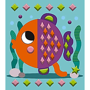 Janod Crafts – No Mess No Glue Foam My First 3D Animal Sticker Mosaic Picture Kit – Creative, Imaginative, Inventive, and Developmental Play - STEAM Approach to Learning – Ages 3-8+