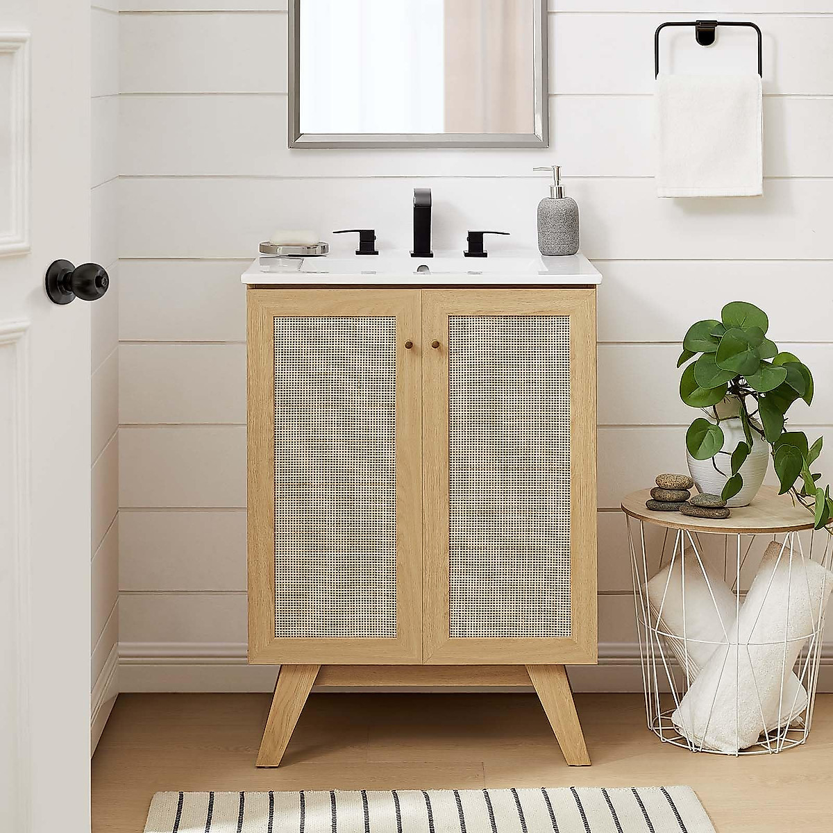 Modway EEI-6713-OAK-WHI Soma 24” Bathroom Vanity, Oak White