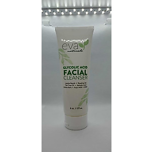 Eva Naturals Glycolic Acid Face Wash - Glycolic Acid Cleanser for Face - Glycolic Acid Wash - Glycolic Face Wash - Glycolic Cleanser for Face for Wrinkles & Fine Lines, Blackheads & Acne (6 Fl Oz)
