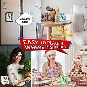 Antonki 2 Pack Room Thermometer for Home, Indoor Hygrometer Humidity Meter Gauge, Digital Temperature and Humidity Sensor Monitor for House, Terrarium, Incubator, Greenhouse - Battery Included