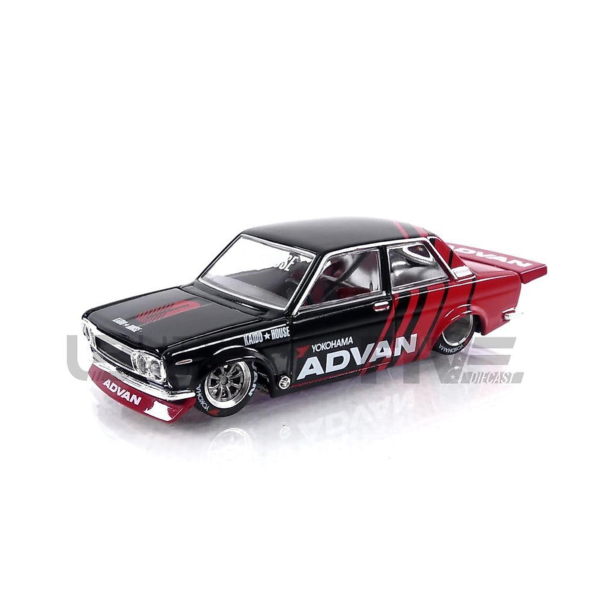 Datsun 510 Pro Street Advan Yokohama (by Jun Imai) Kaido House 1/64 Diecast Model Car True Scale Miniatures KHMG032