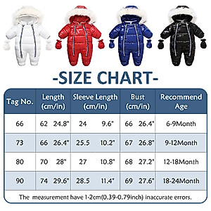 Happy Cherry Newborn Baby's Romper Hooded Jumpsuit Fall Winter Warm Jacket Unisex Baby Long Sleeve Zipper Cartoon Sleepsuit 12-18 Months Red