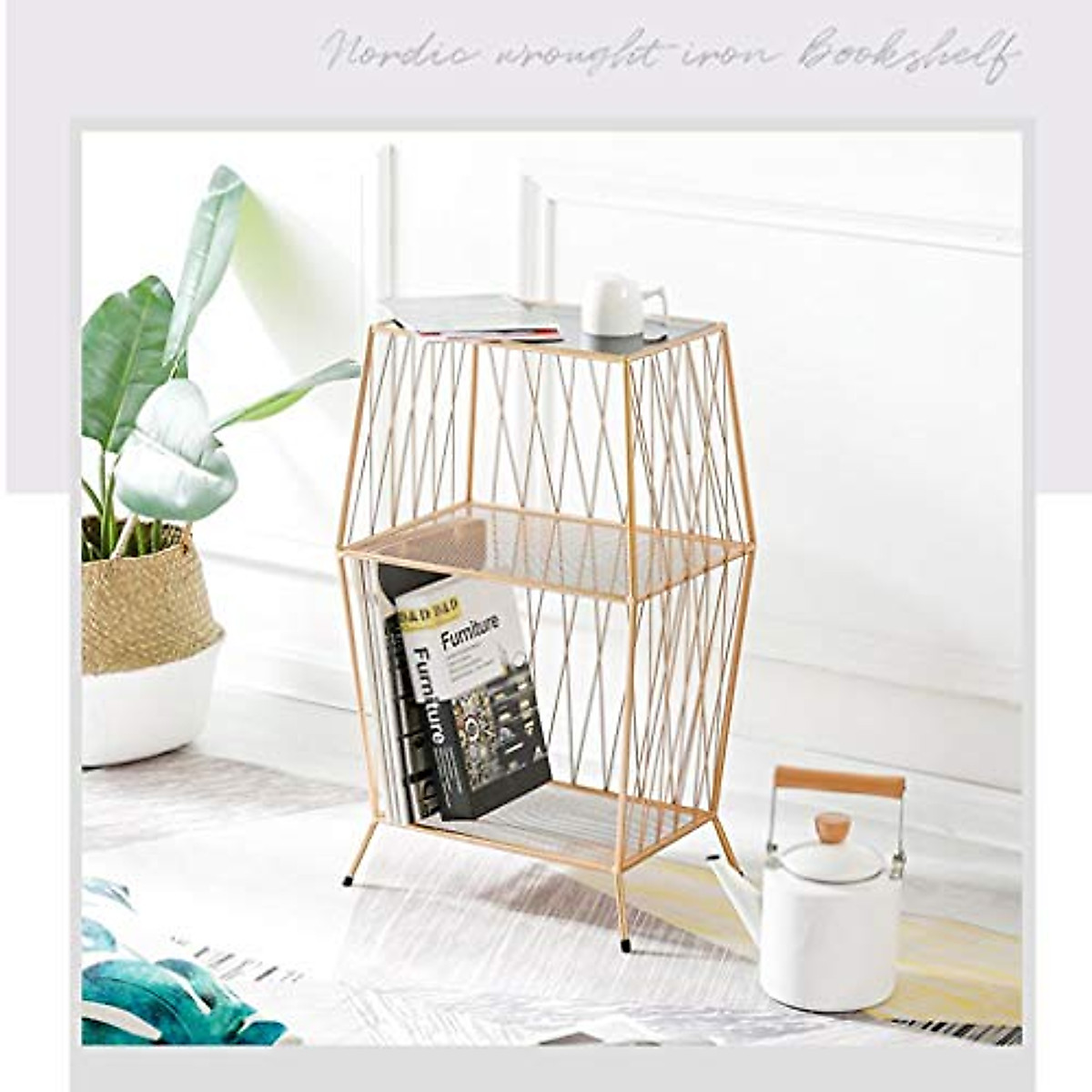 Newspaper Baskets Bedside Table Wrought Iron Sofa Bedroom Several Corners and Several Storage Modern Minimalist Living Room Small Apartment Creative Small Coffee Table