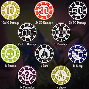 CZYY Damage and Status Counters Set of 24 Acrylic Effect Tokens Combatible with TCG