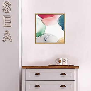 Amanti Art Framed Canvas Wall Art Print Delicate Transparency II by Emma Peal (16 in. W x 16 in. H), Sylvie Maple Frame - Small