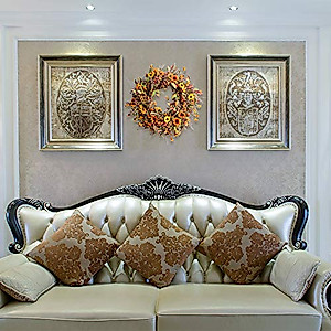 JINGHONG Fall Wreaths for Front Door 24 Inch Artificial Fall Wreath Large Autumn Wreath for Outside Harvest Thanksgiving Decor