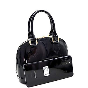 Bright Rainbow Multicolor Neon Jelly Mini Satchel Medium Shoulder Bag Crossbody (ZMini Dome Satchel - Cobalt)