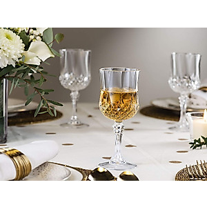 JNSM Wine Glasses/Crystal Clear Champagne Wine Glasses with Diamond Cuts for Any Occasion (220ml, Set of 2)