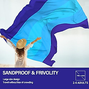 Famstar Beach Blanket Oversized Extra Large 78" X 81",Waterproof Sandproof Beach Blanket 1-7 Adults Lightweight Durable for Travel Camping Hiking Picnic (79" X 83")