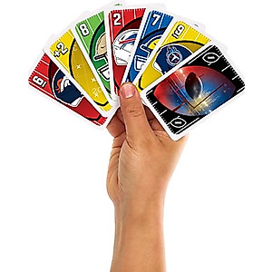 Mattel Games UNO NFL Card Game for Kids, Adults and Family Night, Features Logos of All 32 NFL Teams & a Special Rule