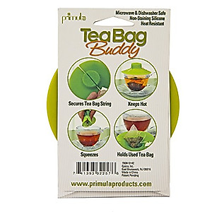 Epoca Kitchen Tool Primula Tea Bag Buddy &ampndash Easy to Use &ampndash Multipurpose &ampndash 100% Silicone &ampndash Green, 4.25-Inch