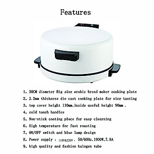 Pizza Maker - Electric Nonstick Boiler - Countertop Pizza & Quesadilla Oven, Pita Bread, Cookware, Red Pizza Maker