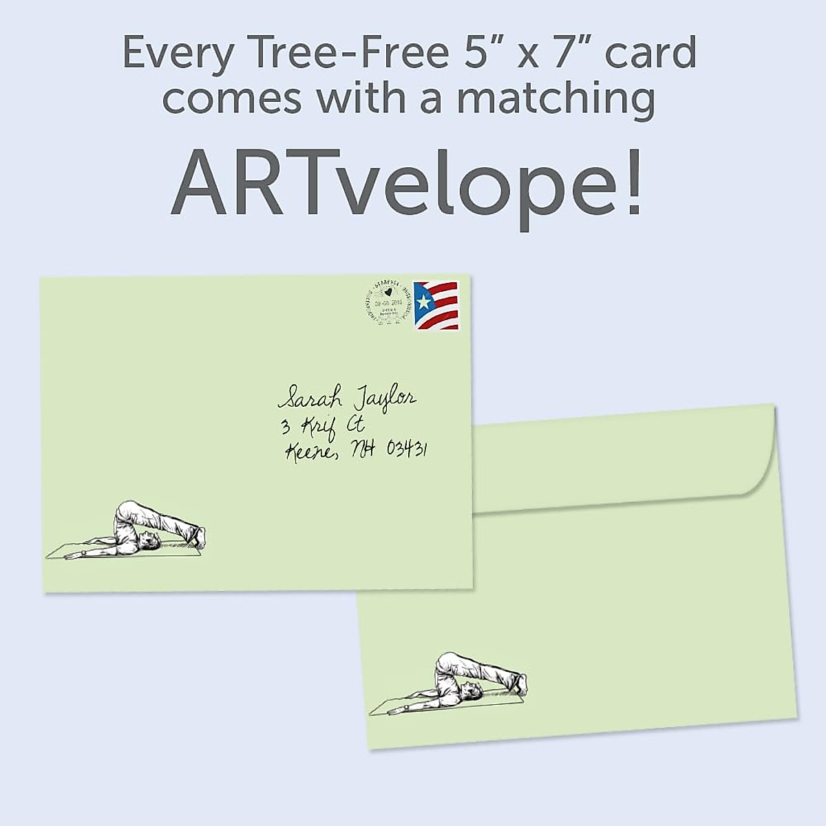 Tree-Free Greetings - Humorous Birthday Cards - Artful Designs - 1 Card + Matching Envelopes - Made in USA - 100% Recycled Paper - 5"x7" - Yoga Or Vodka (GO61230)