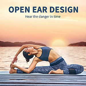 Conduction Headphones Bluetooth,Open Ear Wireless Headphones Bluetooth 5.0 Sport Headset with Mic 10h Long Battery Life, IPX5 Sweat Resistant, Headset for Jogging/Cycling/Hiking/Working(Black)