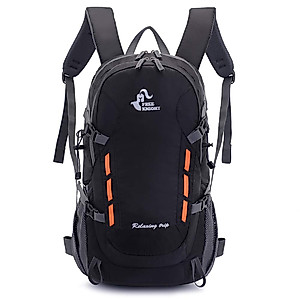 Bseash 40L Waterproof Hiking Camping Backpack,Outdoor Sport Lightweight Daypack Travel Bag for Mountaineering Skiing Climbing Cycling (Black)