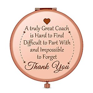 Coach Appreciation Gifts Cheer Coach Gift Rose Gold Compact Mirror Football Basketball Swimming Volleyball Coach Retirement Gifts for Coach Thank You Gifts for Coach Birthday