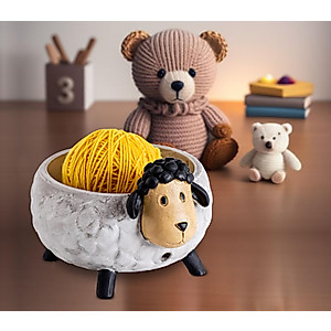 Sheep Yarn Bowls for Crocheting Resin Crochet Bowl Large Yarn Bowl for Knitting Durable Yarn Holder