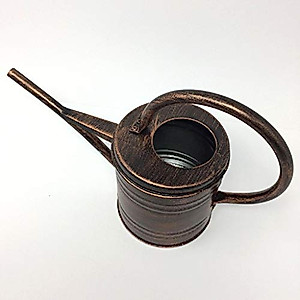 Time Concept Classical Metal Watering Can - 1.2L, Tinplate - Brush Black Copper