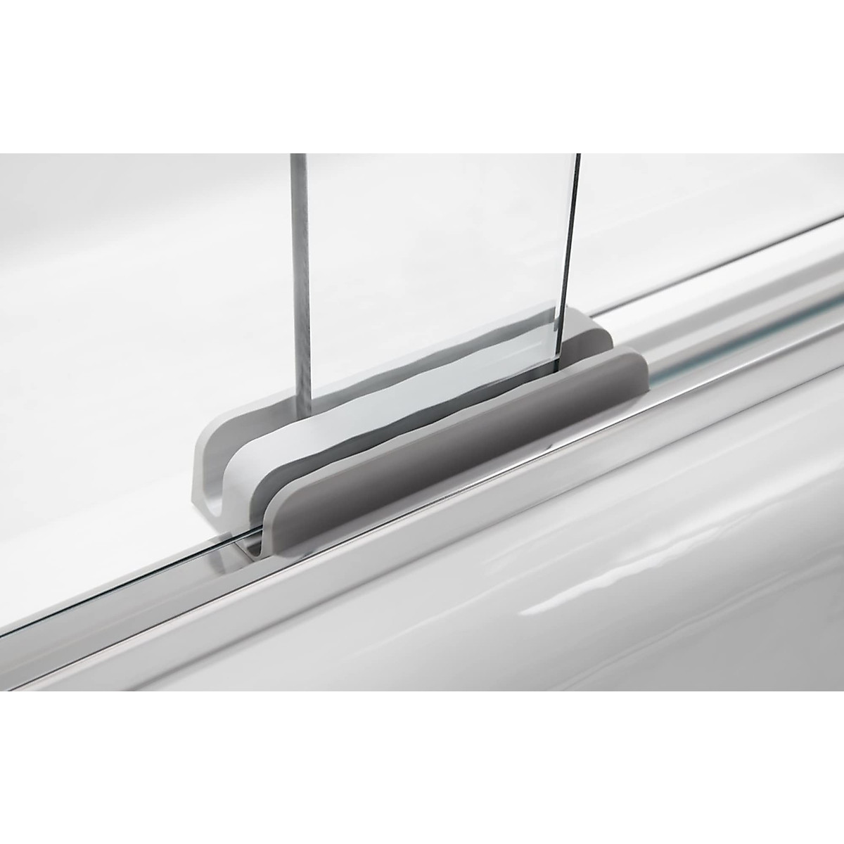 KOHLER Revel sliding bath door, 55-1/2"H x 56-5/8 – 59-5/8"W, with 1/4" thick Crystal Clear glass
