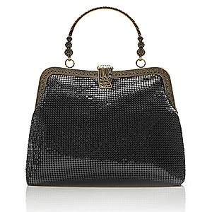 BABEYOND Clutch Purses for Women - Evening Bag Formal Metallic Bridal Beaded Handbag for Wedding 1920s Prom Party