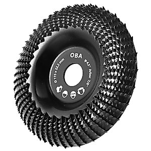 OBA Wood Carving Disc for Angle Grinder 4 1/2 Inch, Wood Shaping Grinding Wheel with 7/8” Arbor