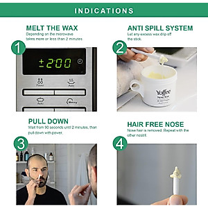 Yoffee Nose Wax Kit - Natural Bio-Beeswax & Aloe Vera Made Nose Waxing Kit for Men & Women - 10 Reusable Nostril Waxing Sticks - Painless Nose Hair Wax Removal - - Paraben & Phthalates Free