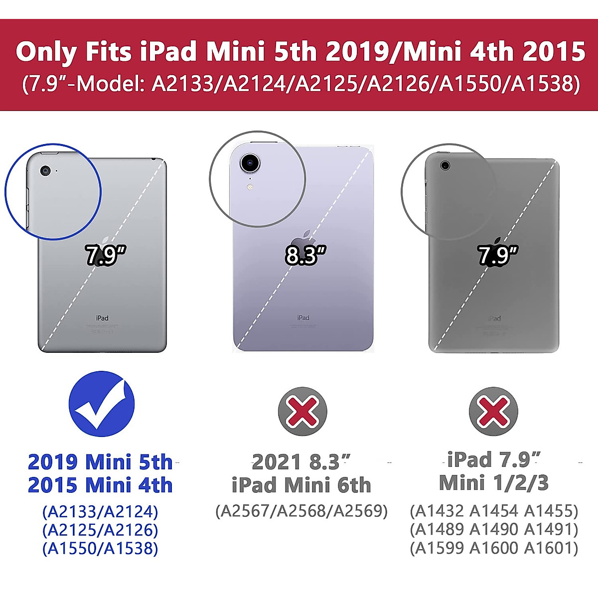 Grifobes for iPad Mini 5/4 Case 2019/2015, Heavy Duty Shockproof Cover with Stand for iPad Mini 5th / 4th Generation 7.9 inch for Kids Boys