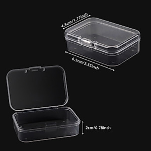 KUAIQU Beads Storage Containers,12-Pack Mini Clear Plastic Organizer Box Small Containers Storage Cases with Hinged Lids for Organizing Small Items Jewelry Projects Craft Pieces Safety Pins
