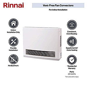 Rinnai FC824P Ventless Propane Heater, Energy-Efficient Space Heater with Programmable Thermostat