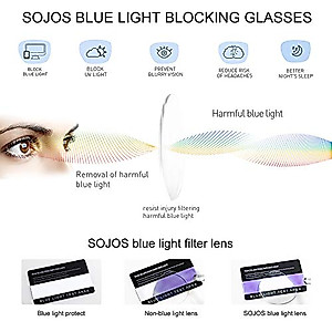 SOJOS Small Blue Light Blocking Glasses Hexagonal Eyeglasses Frame Anti Blue Ray Glasses One and Only SJ5036 with Gold Frame/Anti-Blue Light Lens