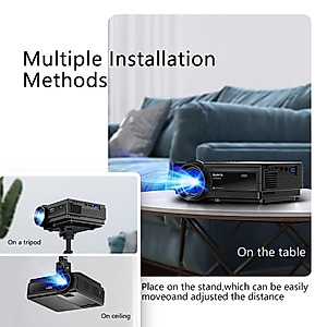 Mini Projector with WiFi and Bluetooth, 12000L Native 1080P Projector 4K Supported, Phone Projector for iPhone and Android, Home Projector with Built-in Speaker/HDMI/USB/PC/TV Stick/Switch Supported