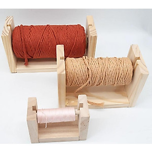 WellieSTR 1PC (M/20cm) Wooden Crochet Yarn Holder, Revolving Yarn Storage for Crochet Yarn Ball Knitting & Crochet Supplies, Horizontal Wood Yarn Ball Holder