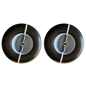 (2-Pcs-Set) New 11x4.00-5 Flat-Free Lawn Mower Smooth Tires w/Steel Rim for Zero Turn Lawn Mower Garden Tractor - hub 3"-5" with 3/4" Or 5/8" Bore 114005 T161