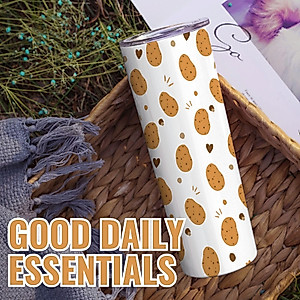 Onebttl Funny Potato Gifts for Potato Lovers, All-over Pattern Insulated 20oz Stainless Steel Skinny Tumbler with Straw and Lid