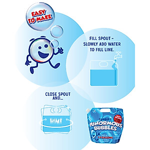 Little Kids Bubbles by Fubbles| Bubble Solution Refill | 169oz Non Toxic Bubble Solution | Bubble Concentrated for Bubble Machine, Bubble Juice Refills