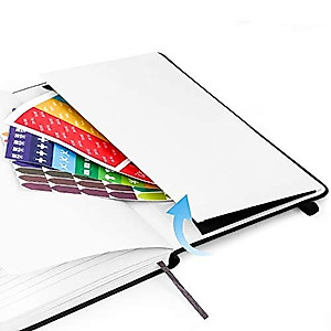 Huhuhero Notebook Journal, Lined Ruled Journal, Hardcover 120Gsm Premium Thick Paper with Faux Leather Notebook for Journaling Writing Note Taking Office School Supplies 5.25"×8.25"(1,Matte Black)