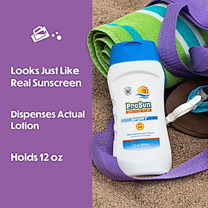 Hidden Sunscreen Flask By Smuggle Mug | Dispenses Sunblock | Disguised Container for Liquor | Secret Bottle to Hide Booze | Cruise Travel Containers | Flasks For Smuggling Rum Or Beverages