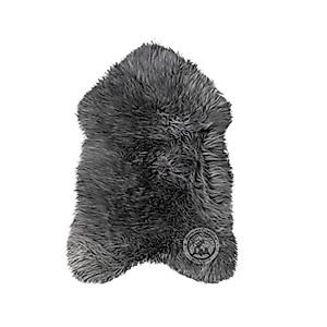 Sunshine Cowhides Genuine Natural Sheepskin Rug Grey 2 x 3 ft. Soft Premium Quality Bedside Rug Chair Seat Cover Rug Throw