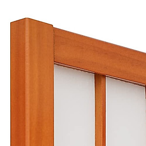 Magshion 3-Panels Room Dividers and Folding Privacy Screens 6.5ft High Oriental Small Grids Folding Screen Room Divider Separating Wall Freestanding Shoji Screen for Home Office