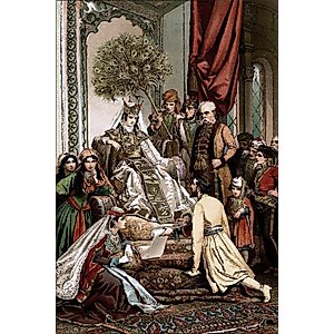 History Galore 24"x36" Gallery Poster, An illustration to the medieval Georgian epic poem Vep'xistq'aosani (The K1888