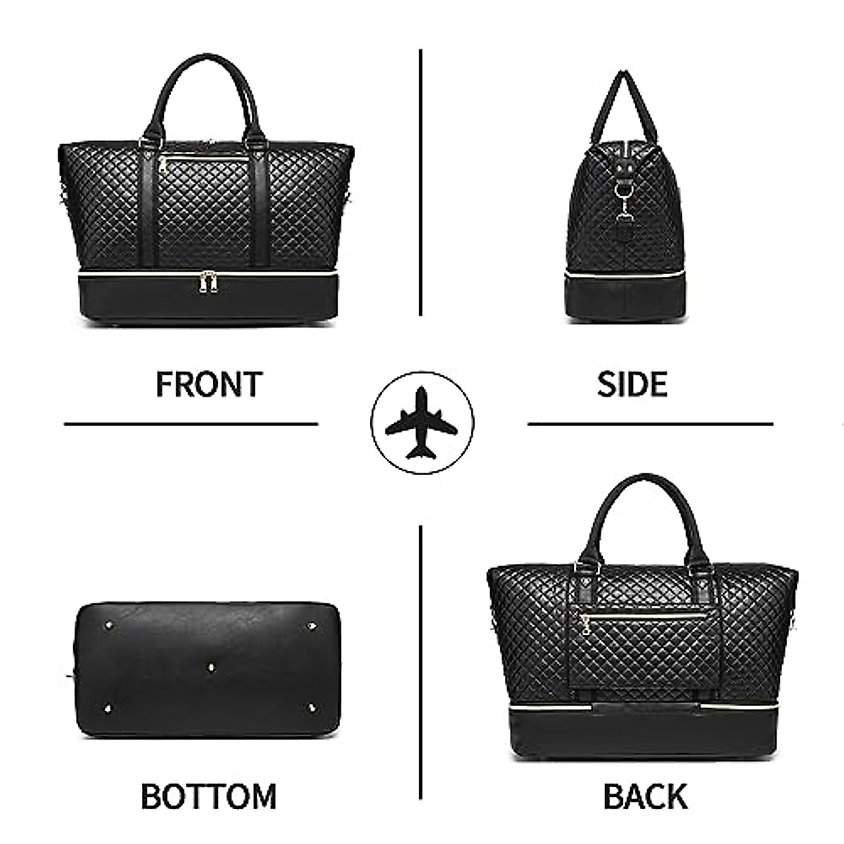 Travel Bag with Shoe Pouch,Weekender Bag Overnight Duffle Bag Carry On Bag Travel Tote Duffel Bags for Traveling Sport Duffel Bag Gym Bag for Women or Men