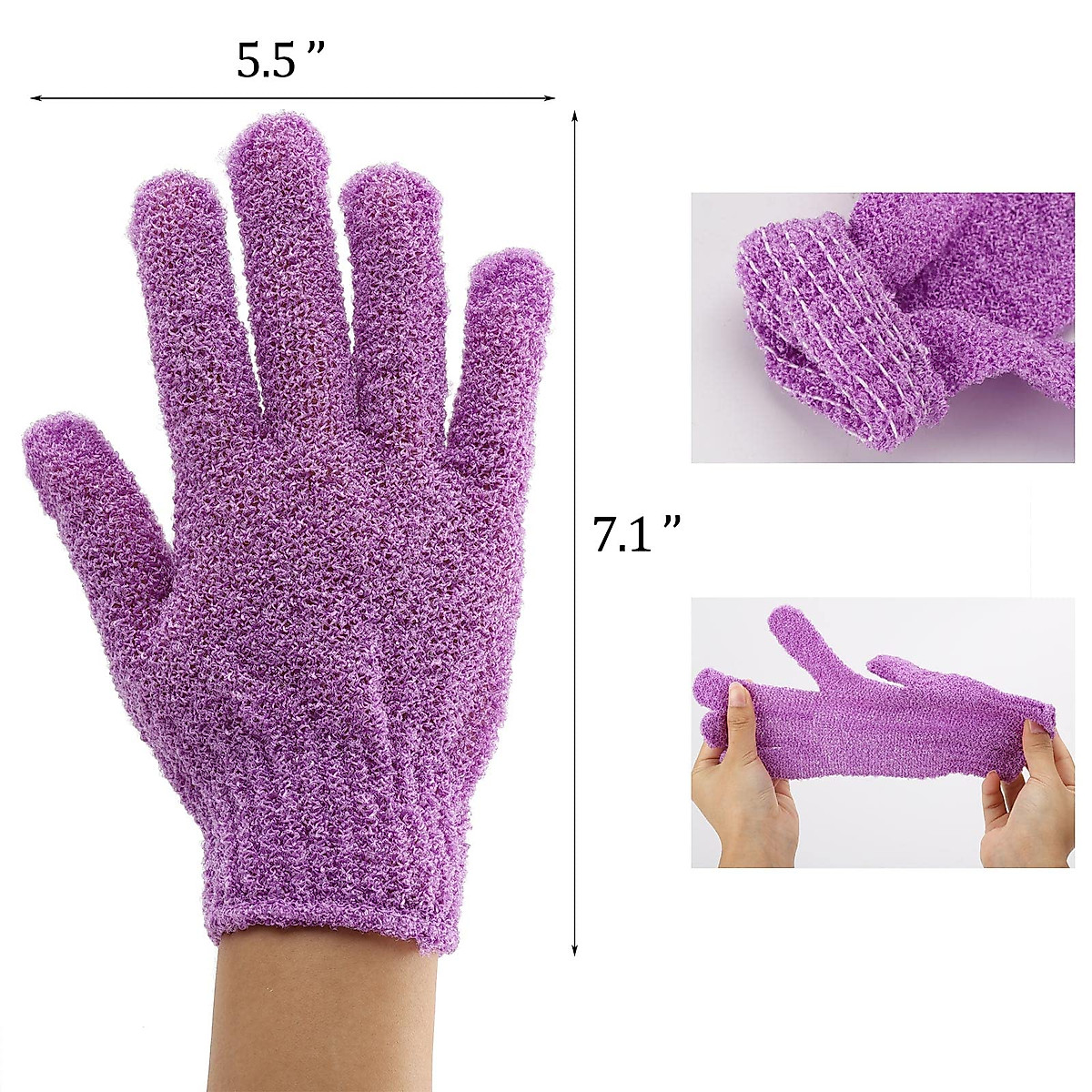 BTYMS 24 Pcs Shower Exfoliating Gloves Hand Exfoliating Glove Body Scrubber Loofah Washing Gloves for Shower, Spa, Massage and Body Scrubs, Dead Skin Cell Remover