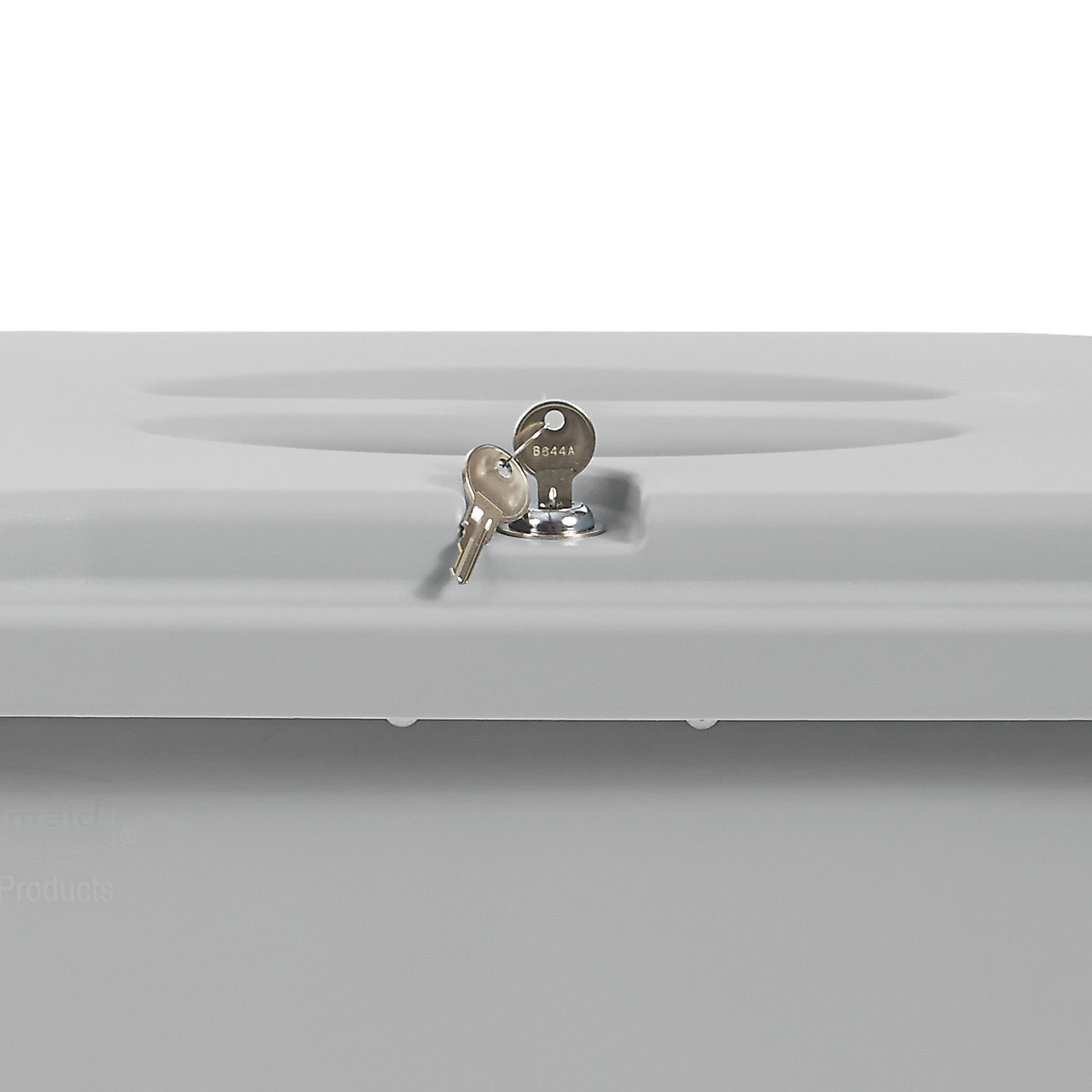 Rubbermaid Commercial Slim Jim Confidential Document Trash Can with Lid, 16 Gallon, Gray, FG9W2500LGRAY