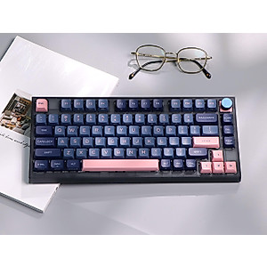 EPOMAKER SKYLOONG GK75 Lite Gasket-like Mount Wired Gaming Keyboard with A Rotary Knob, Hot Swappable Mechanical Keyboard, Programmable Custom Keyboard, for Win/Mac (Blue Pink, Gateron Optical Yellow)
