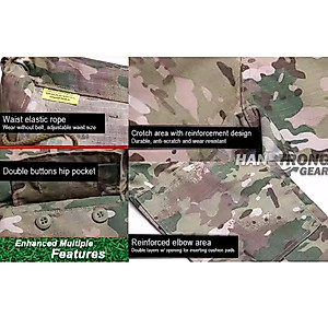 HANSTRONG GEAR Men Tactical BDU Combat Uniform Jacket Shirt & Pants Suit for Army Military Airsoft Paintball Hunting Shooting War Game Black(M)