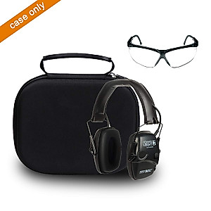 Aproca Hard Storage Carrying Travel Case, for Howard Leight Impact Sport OD Electric Earmuff and Genesis Sharp-Shooter Safety Eyewear Glasses(black)